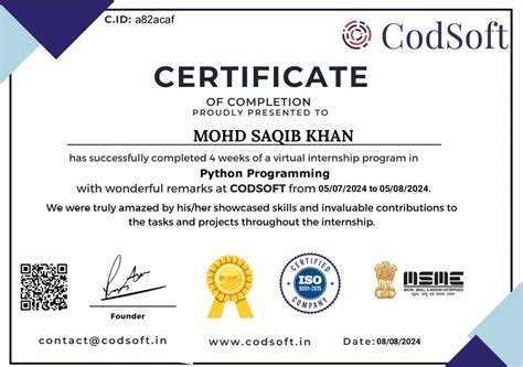 Mohd Saqib Khan On Linkedin Pythonprogramming Codsoft Internship