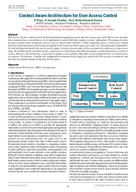 Pdf Context Aware Architecture For User Access Control