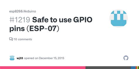 Safe To Use GPIO Pins ESP Issue Esp Arduino GitHub