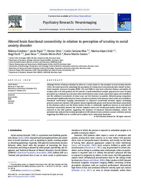 Pdf Altered Brain Functional Connectivity In Relation To Perception