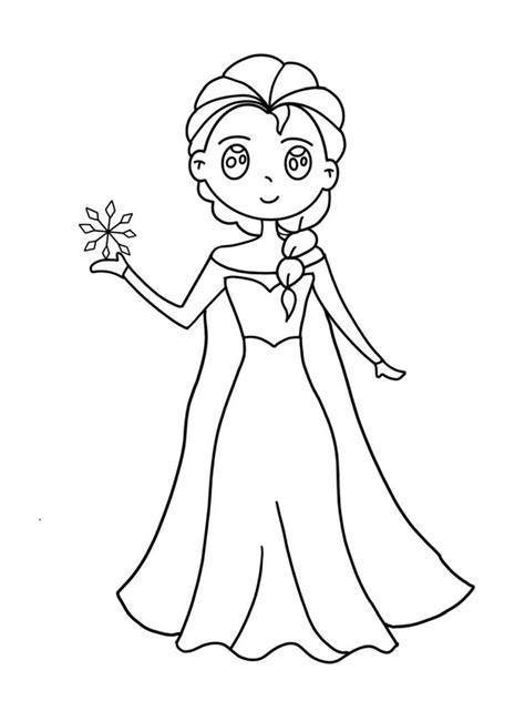 艾莎公主最美丽的简笔画（15张） 简笔画图片大全