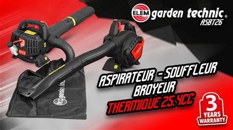 ELEM GARDEN TECHNIC ASBT26 Aspirateur Souffleur Broyeur Thermique