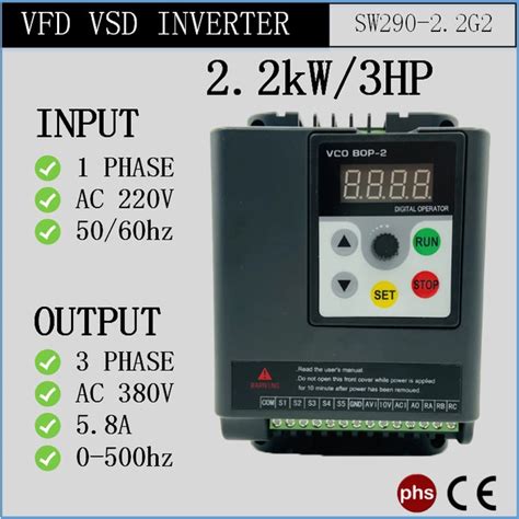Jual Vfd Vsd Inverter Input 1 Phase 220v Output 3 Phase 380v Shopee Indonesia