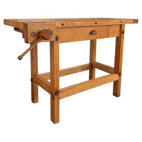 Antique Workbench Industrial Table Hammacher Schlemmer Circa 1900 At