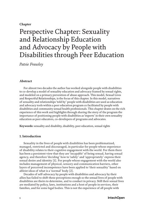 PDF Perspective Chapter Sexuality And Relationship Education And Advocacy By People With