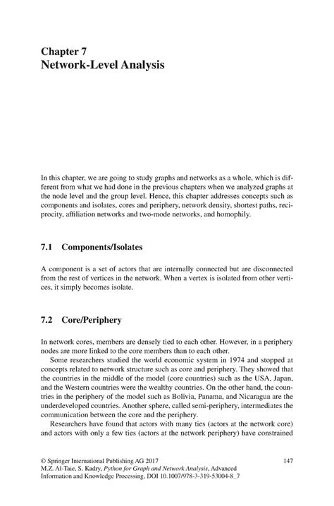 Pdf Network Level Analysis