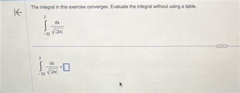 solved the integral in this exercise converges evaluate the