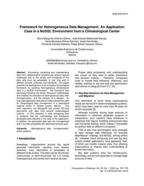 Pdf Framework For Heterogeneous Data Management An Application Case In A Nosql Environment