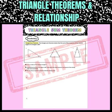 Triangle Theorems And Sideangle Relationship Notes By Mathquartersbyliz
