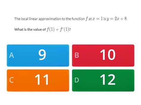 Approximation With Local Linearity Quiz