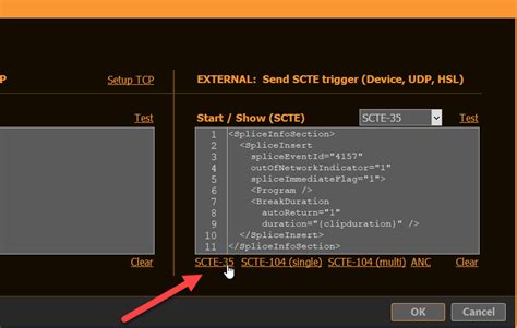 inserting scte 35 marker playdeck