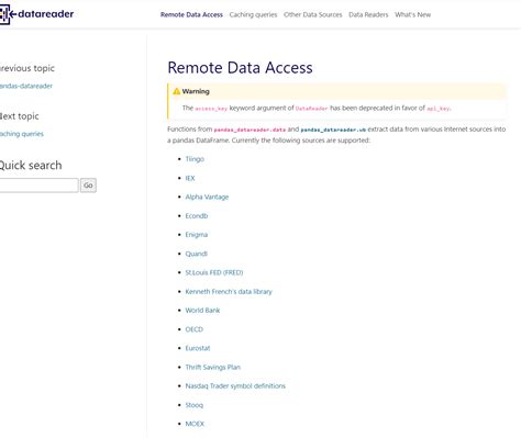 Using Pandas Datareader To Access Online Data Source In Python