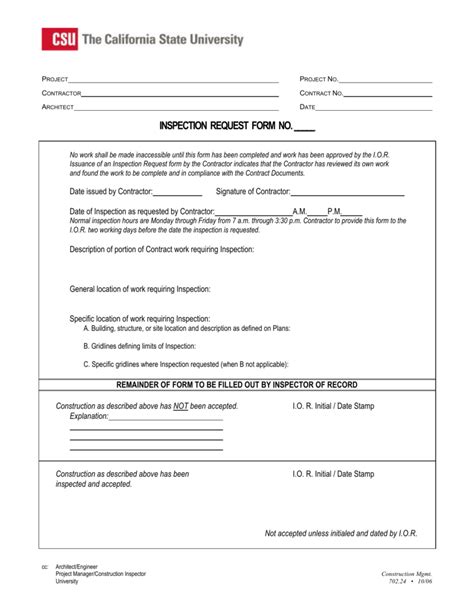 Inspection Request Form