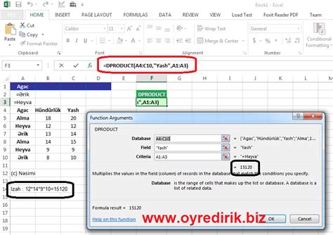 Öyrənmək Gec Deyil Exceldə DpoductБДПРОИЗВЕД Funksiyası