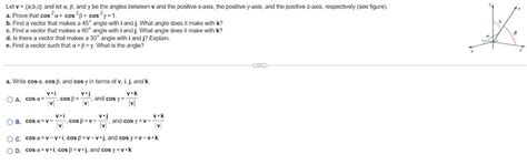 Solved Let v a b c and let α β and γ be the angles Chegg com