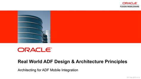 Oracle Adf Architecture Tv Design Architecting For Adf Mobile Integration Pdf