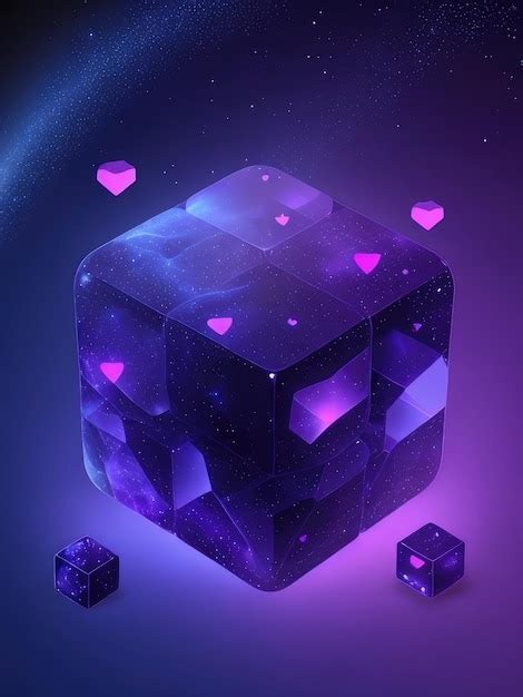 Premium Ai Image Purple Tiny Cubes Abstract Background