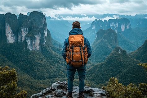 관광객들은 장엄한 산을 감상합니다 사진 무료 다운로드 Lovepik