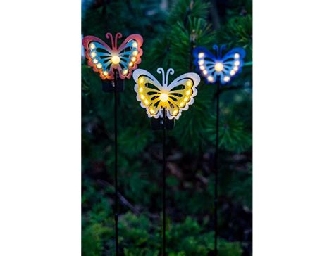 Садовый светильник Solar Fairy Butterfly на солнечной батарее голубой 11 тёплых белых микро
