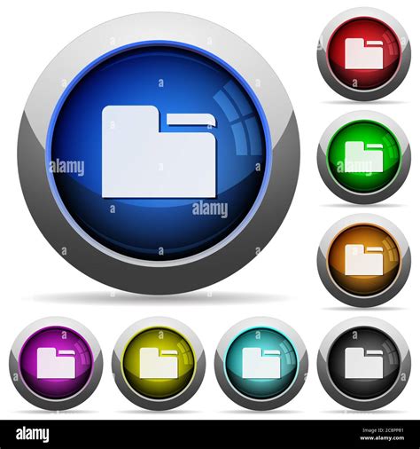 Set Of Round Glossy Tab Folders Buttons Arranged Layer Structure Stock
