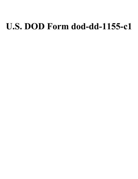 U S Dod Form Dod Dd 1155 C1