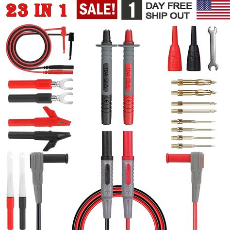 23 In 1 Silicone Multimeter Test Leads Kit Precision Sharp Probes Test Lead Set Fit For Any