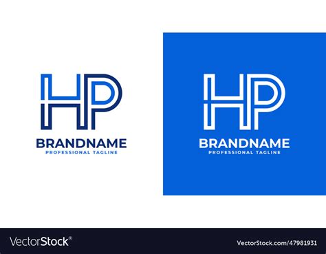 Letter Hp Line Monogram Logo Suitable Royalty Free Vector
