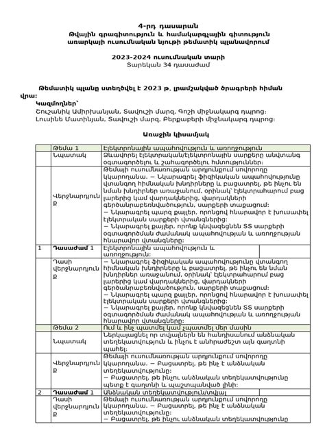 ԹԳՀԳ 4 րդ դասարան Pdf