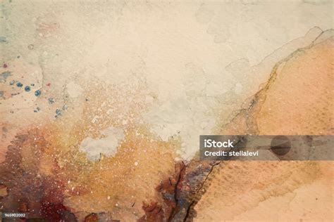 브라운 워터컬러 배경기술 수채화에 대한 스톡 사진 및 기타 이미지 수채화 갈색 질감 Istock