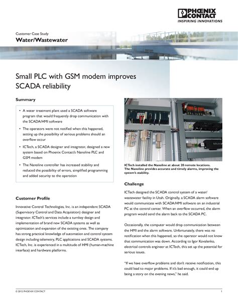 Small Plc With Gsm Modem Improves Scada Reliability