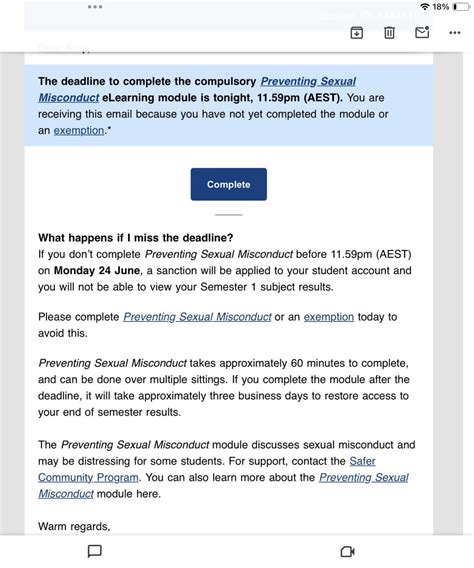 Completed Preventing Sexual Misconduct Module Over The Weekend But Still Received This Email