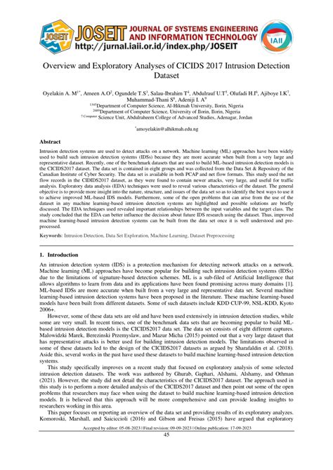Pdf Overview And Exploratory Analyses Of Cicids 2017 Intrusion Detection Dataset
