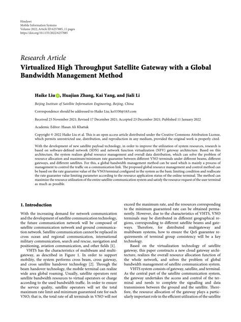 Pdf Virtualized High Throughput Satellite Gateway With A Global Bandwidth Management Method
