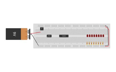 circuit design attiny with 8 bit shift register tinkercad