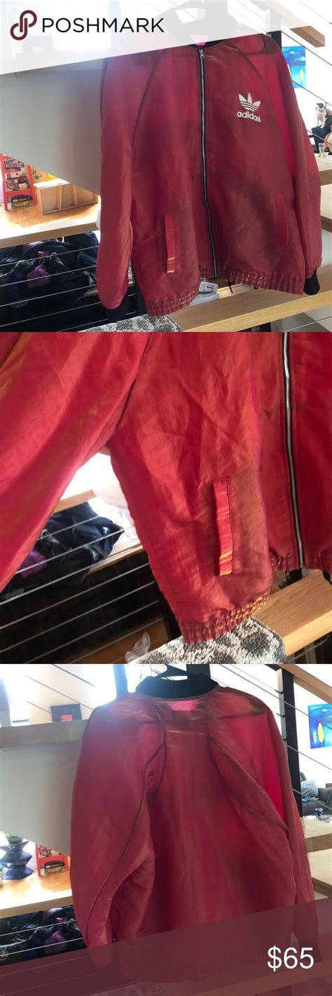 adidas rita ora space shift jacket red orange iridescent