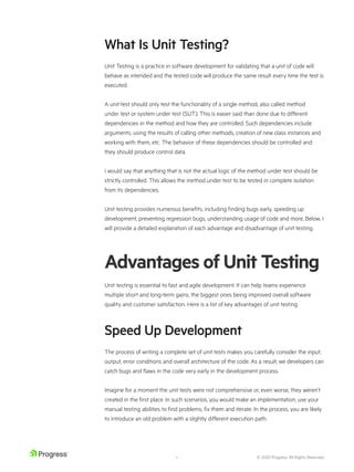 Unit Testing Guide Helps To Understand The Basics Of Unit Testing PDF