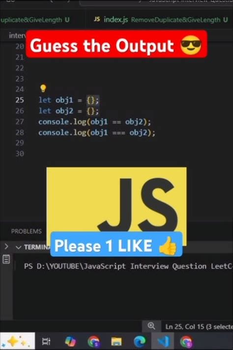 Javascript Interview Question Guess The Output Shorts Ytshorts