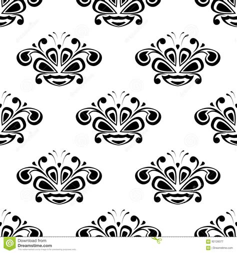 Floral Seamless Pattern Abstract Background Stock Vector Illustration Of Elegance Black