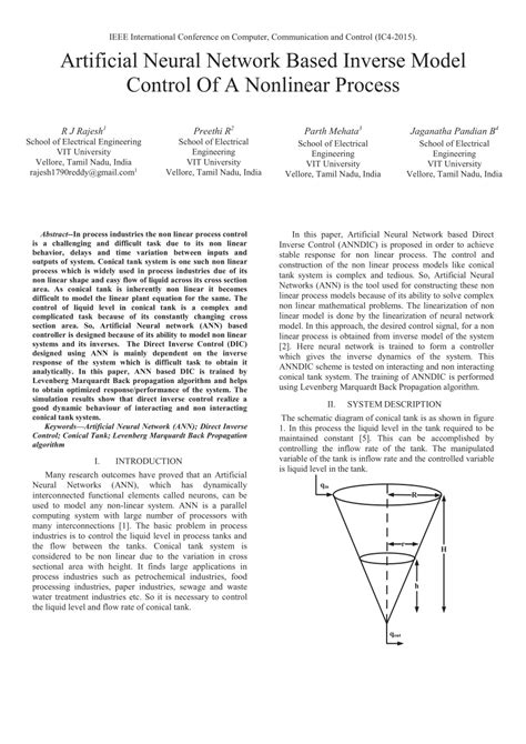 Pdf Artificial Neural Network Based Inverse Model Control Of A