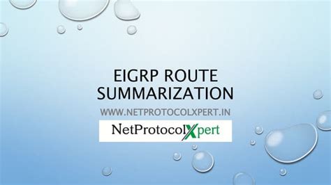 Eigrp Route Summarization Ppt
