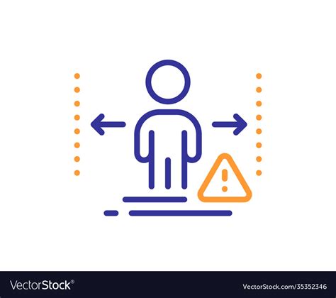 Social Distance Line Icon People Isolation Sign Vector Image