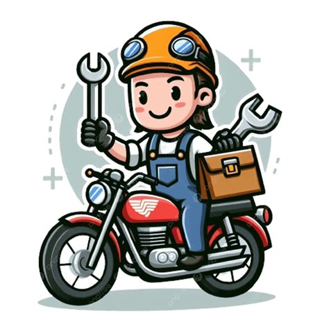 Mecánico De Motocicletas En Estilo Plano Aislado Png Dibujos Mecanico