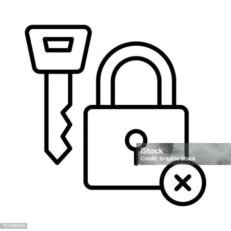열쇠와 십자 기호가 있는 자물쇠 깨진 보안의 개념 아이콘 0명에 대한 스톡 벡터 아트 및 기타 이미지 0명 깨짐 맹꽁이자물쇠 Istock