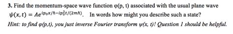 Solved 3 Find The Momentum Space Wave Function O P T
