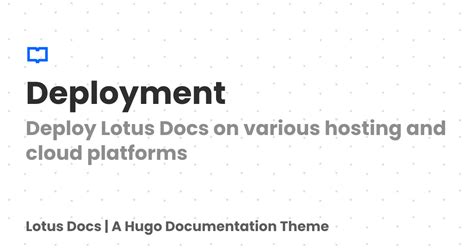 Deployment Lotus Docs