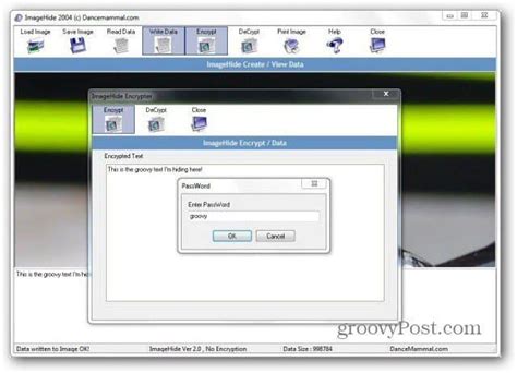 how to hide text inside image files