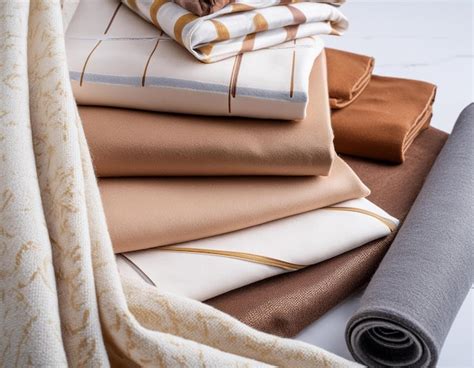 Fabric Design With Neutral And Brown Colors Premium Ai Generated Image