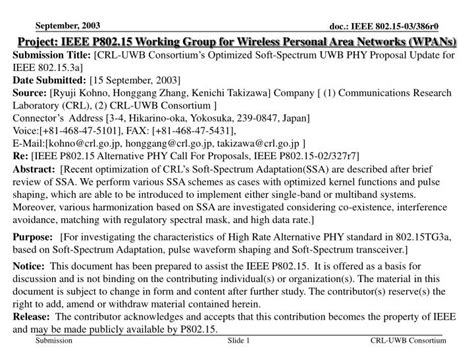 PPT Project IEEE P Working Group For Wireless Personal Area Networks WPANs PowerPoint