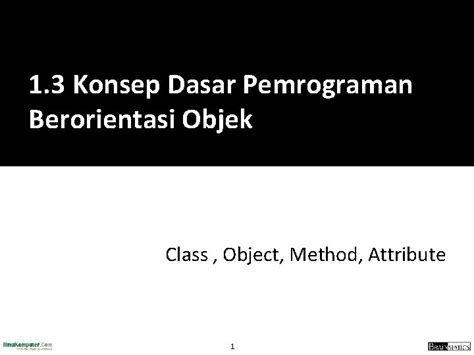 Konsep Dasar Pemrograman Berorientasi Objek Class