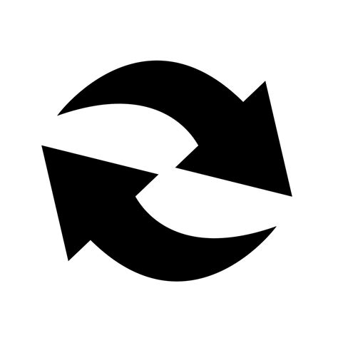 Two Curved Arrows Pointing In Opposite Directions Black Double Sharp Arrow Opposite Directions